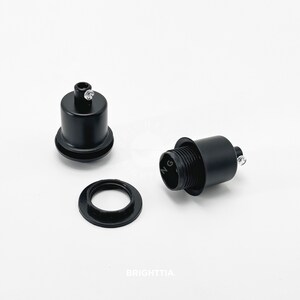 E12 Brushed Brass Half Cap Bulb Socket With Cord Grip - Shade-ready ...