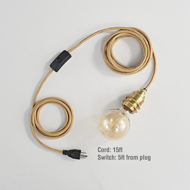 Robust Brass Threaded Socket Pendant Light With Fabric Cord - Etsy