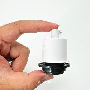 E12 Brushed Brass Half Cap Bulb Socket With Cord Grip - Shade-ready ...