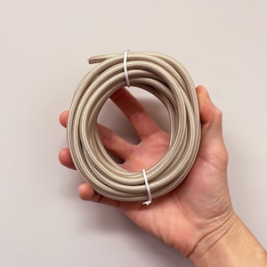 Sand Fabric Cord - 16ft Cloth Covered Electrical Wire for DIY Hanging ...