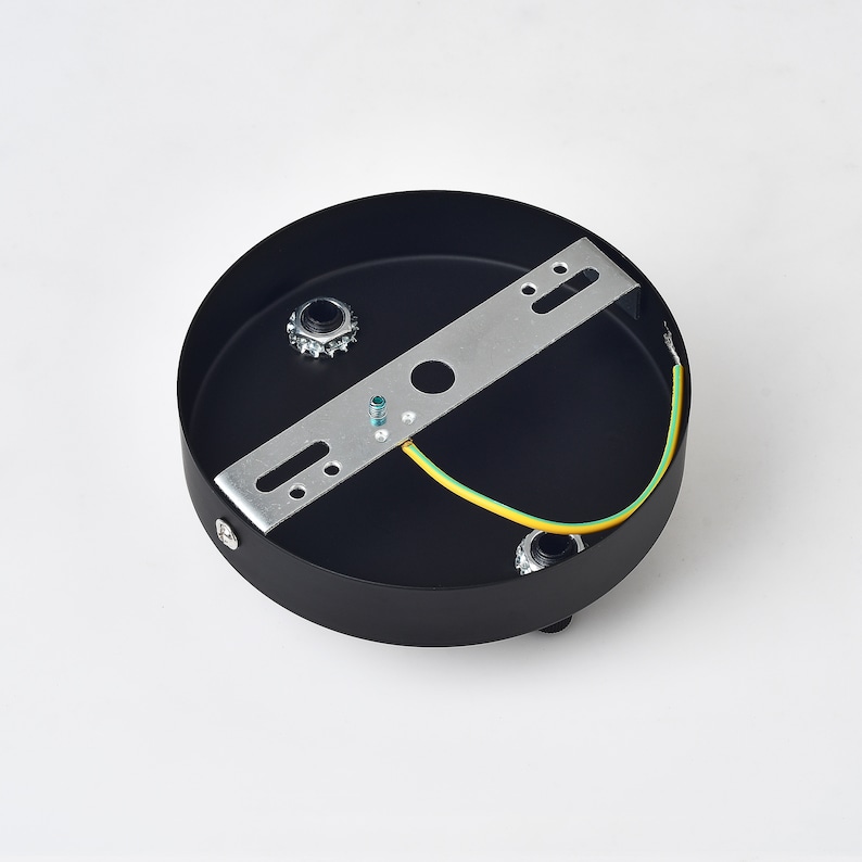 2-port Black Ceiling Canopy With Nylon Cord Grips - 4.7in (120mm ...
