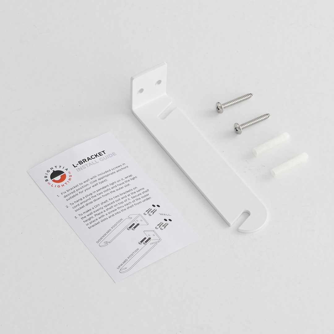White Wall Bracket for Hanging Plug-in Pendant and Plant on Wall ...