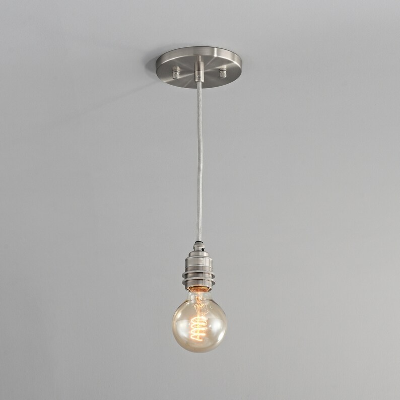 Robust Brass Threaded Socket Pendant Light With Fabric Cord - Etsy
