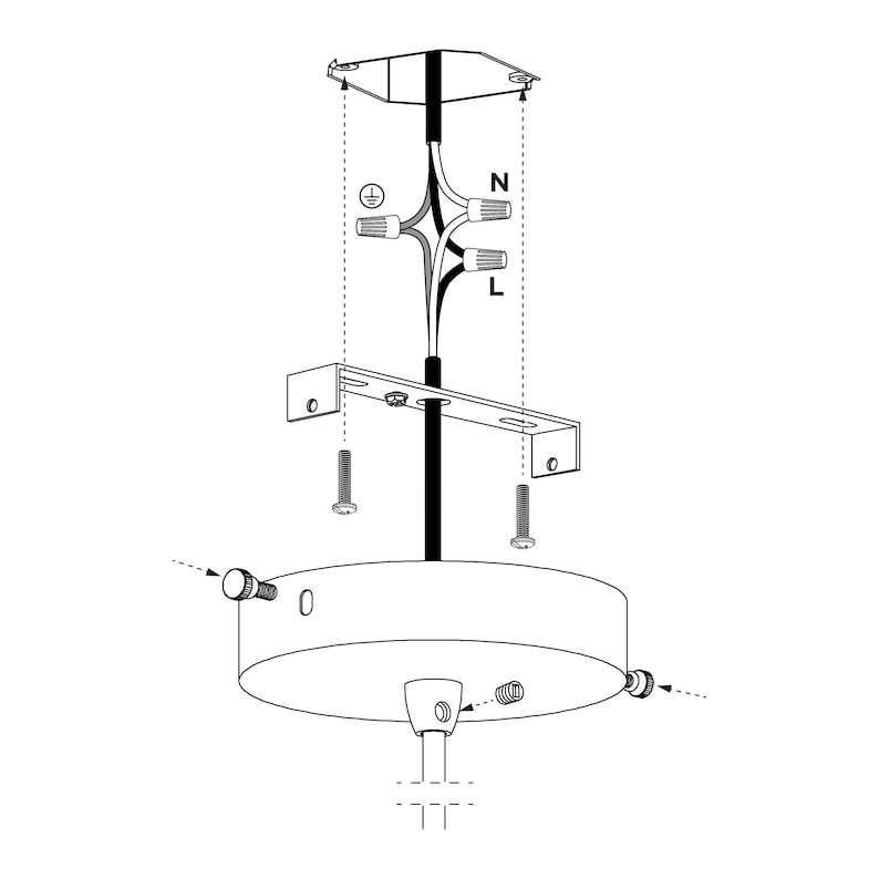1-port Black 4.7in Ceiling Canopy With Brass Cord Grip & Hardware ...
