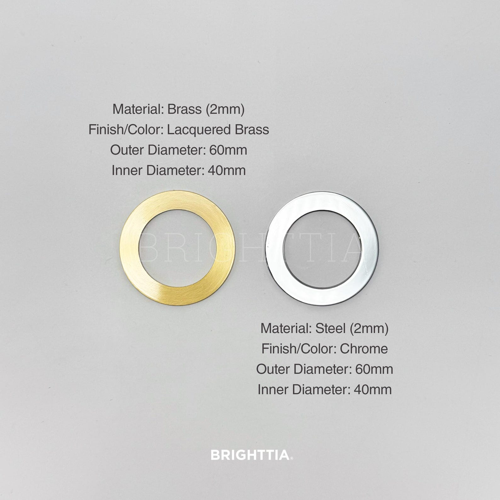 Brass Shade Ring Disc 60mm (2.36in) - Socket Shade Ring Extender Disc ...