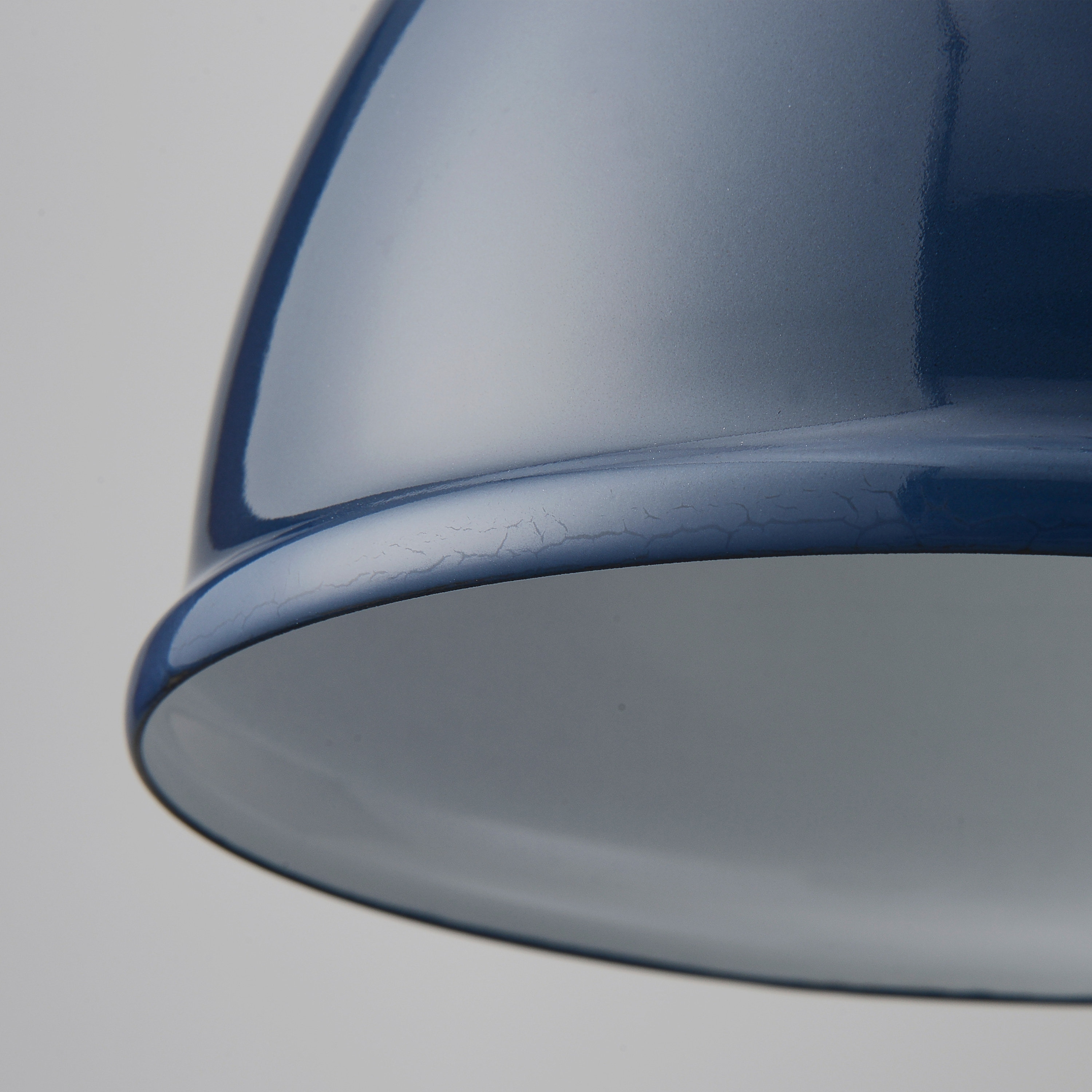 Navy Blue Porcelain Enamel Shade Pendant Light 7.5in Dome | Etsy