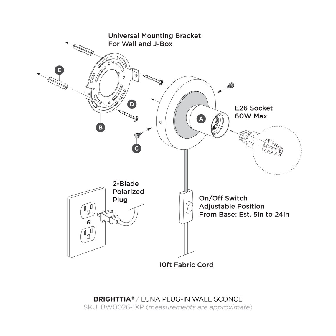 Nickel Plug-in Wall Sconce Mid Century Modern Minimal | Etsy