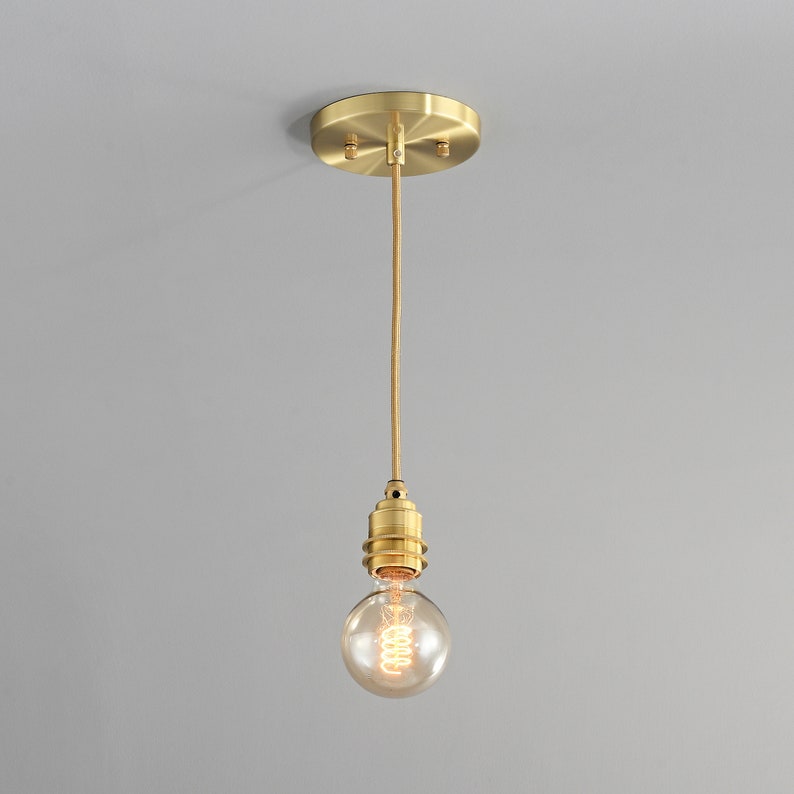 Robust Brass Threaded Socket Pendant Light With Fabric Cord - Etsy