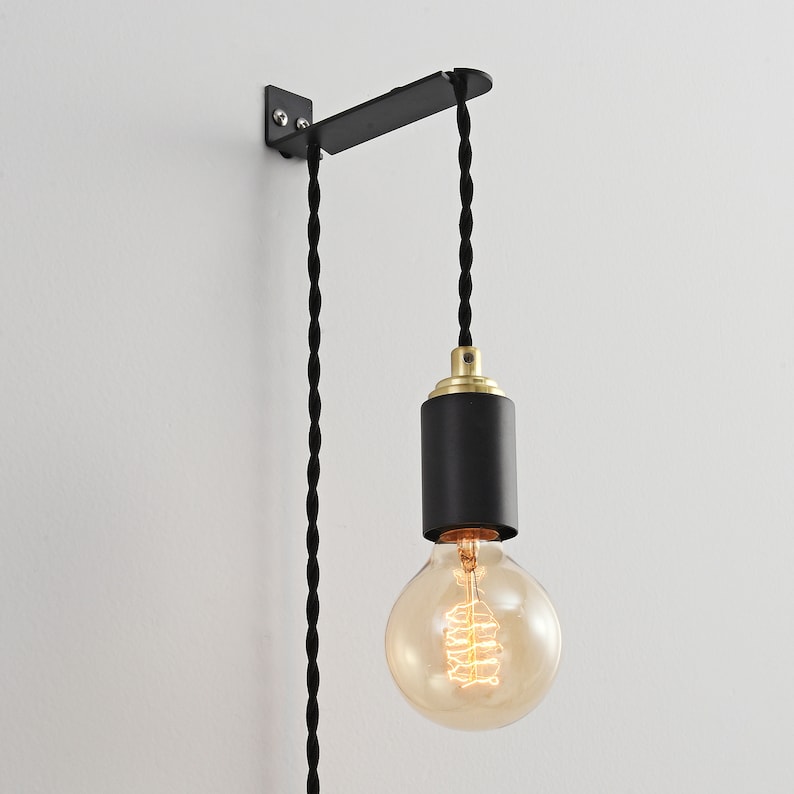 Wall Bracket for Hanging Plug-in Pendant and Plant on Wall - Etsy