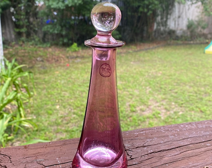 Pink SC Line Perfume Bottle ~ Pink Glass Decanter ~ Scent Bottle ...