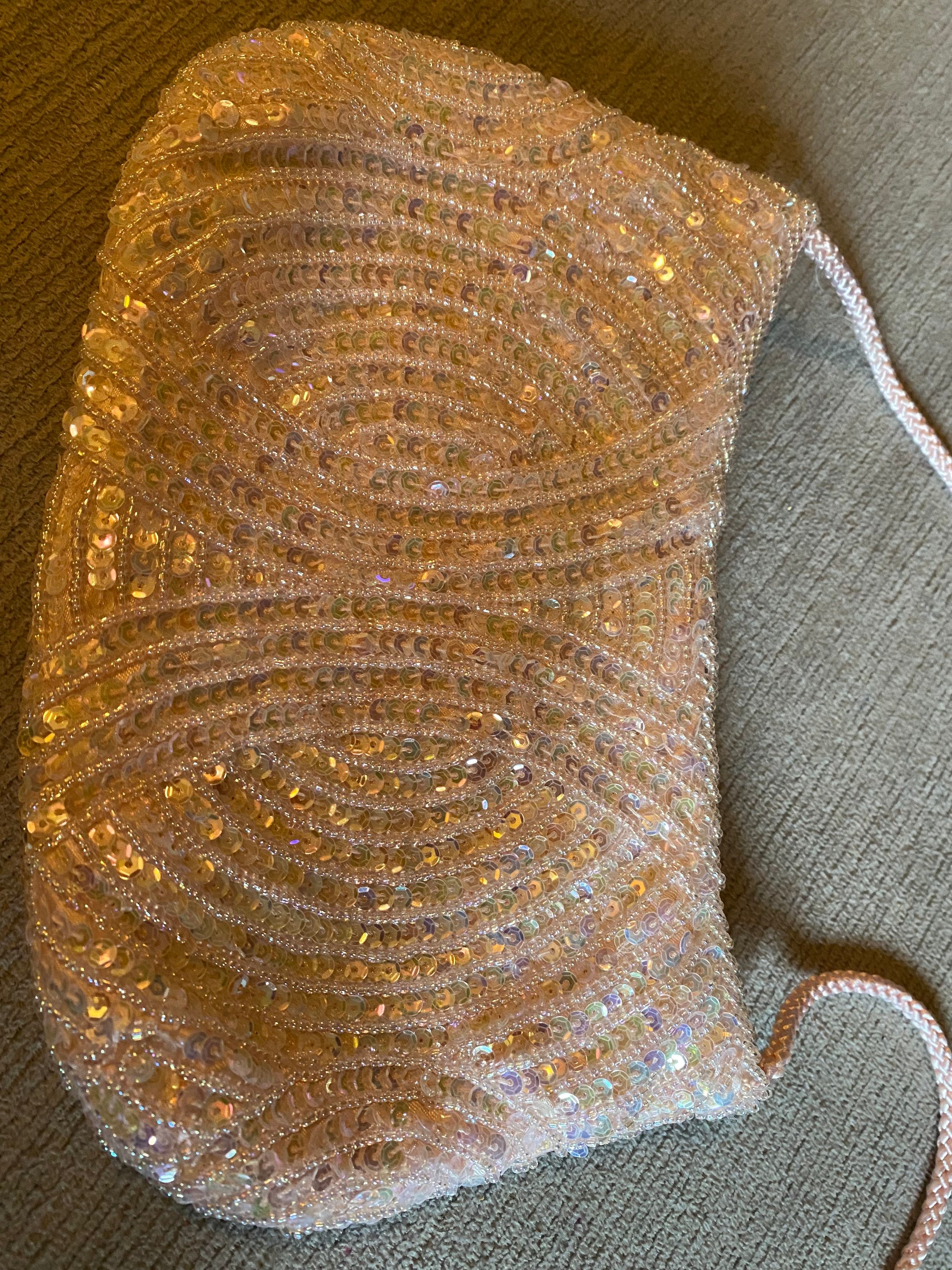 Vintage 1970s Pink Preston and York Evening Bag Sequins and - Etsy
