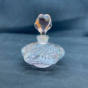 Vintage Pink Glass Perfume Bottle | Twisted Ripple Design - Etsy