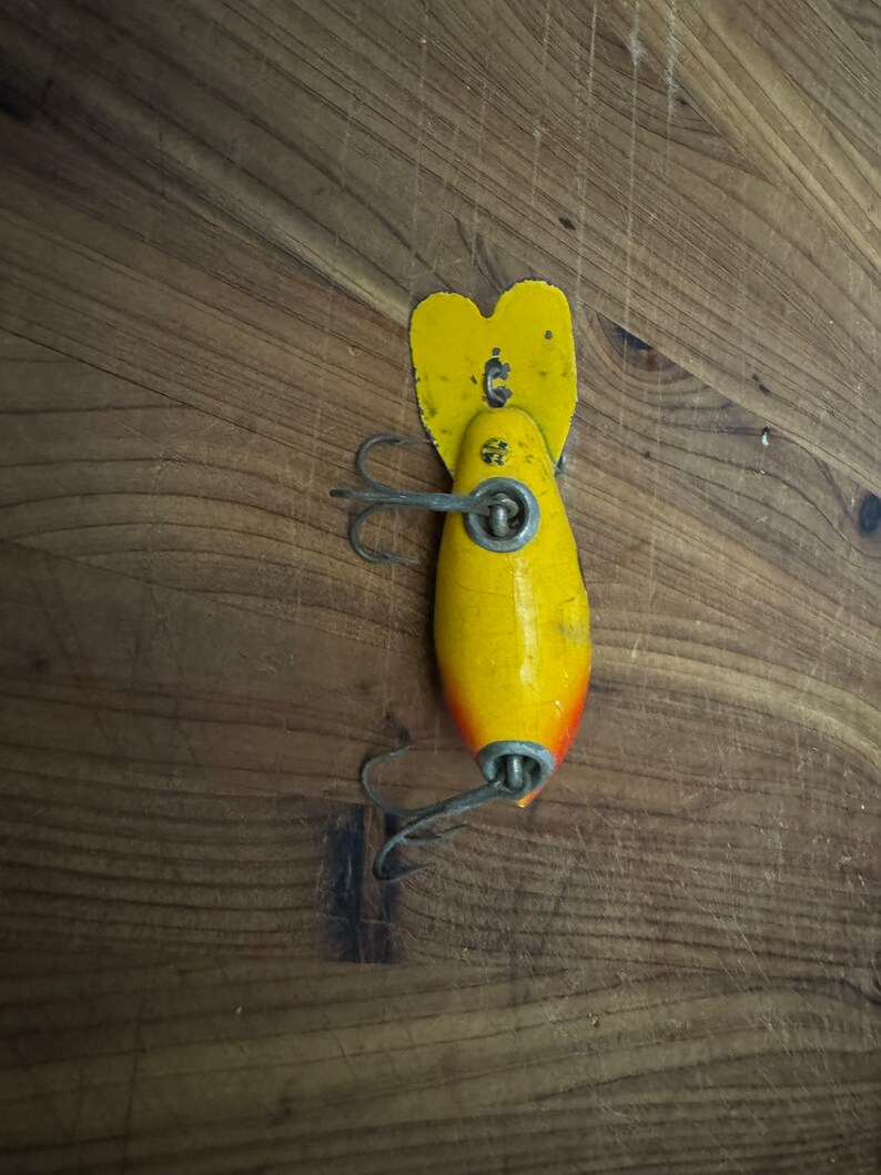 Luxon Antique Wooden Fishing Lure W Treble Hooks Vintage Tackle Bait ...