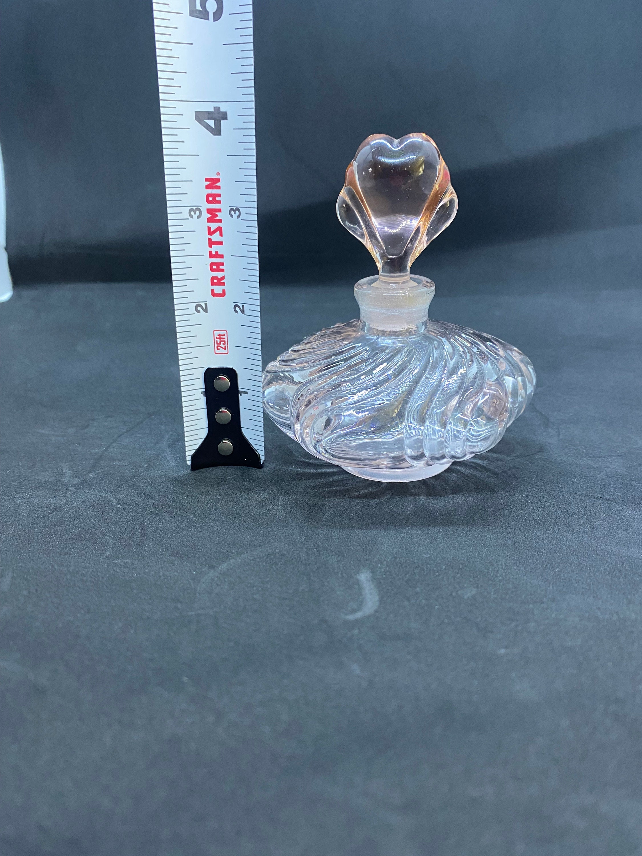 Vintage Pink Glass Perfume Bottle W Topper | Unique Twisted Ripple ...