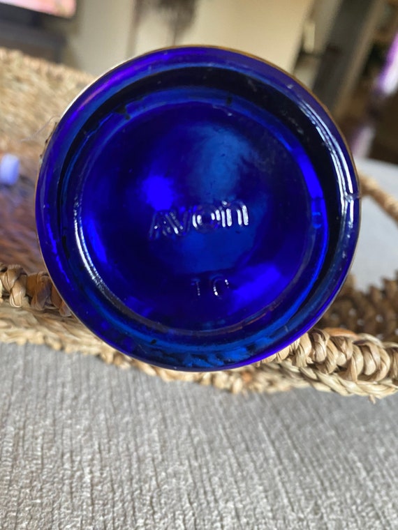 Avon Cobalt Blue Decanter Bottle with Handle - Cork S… - Gem
