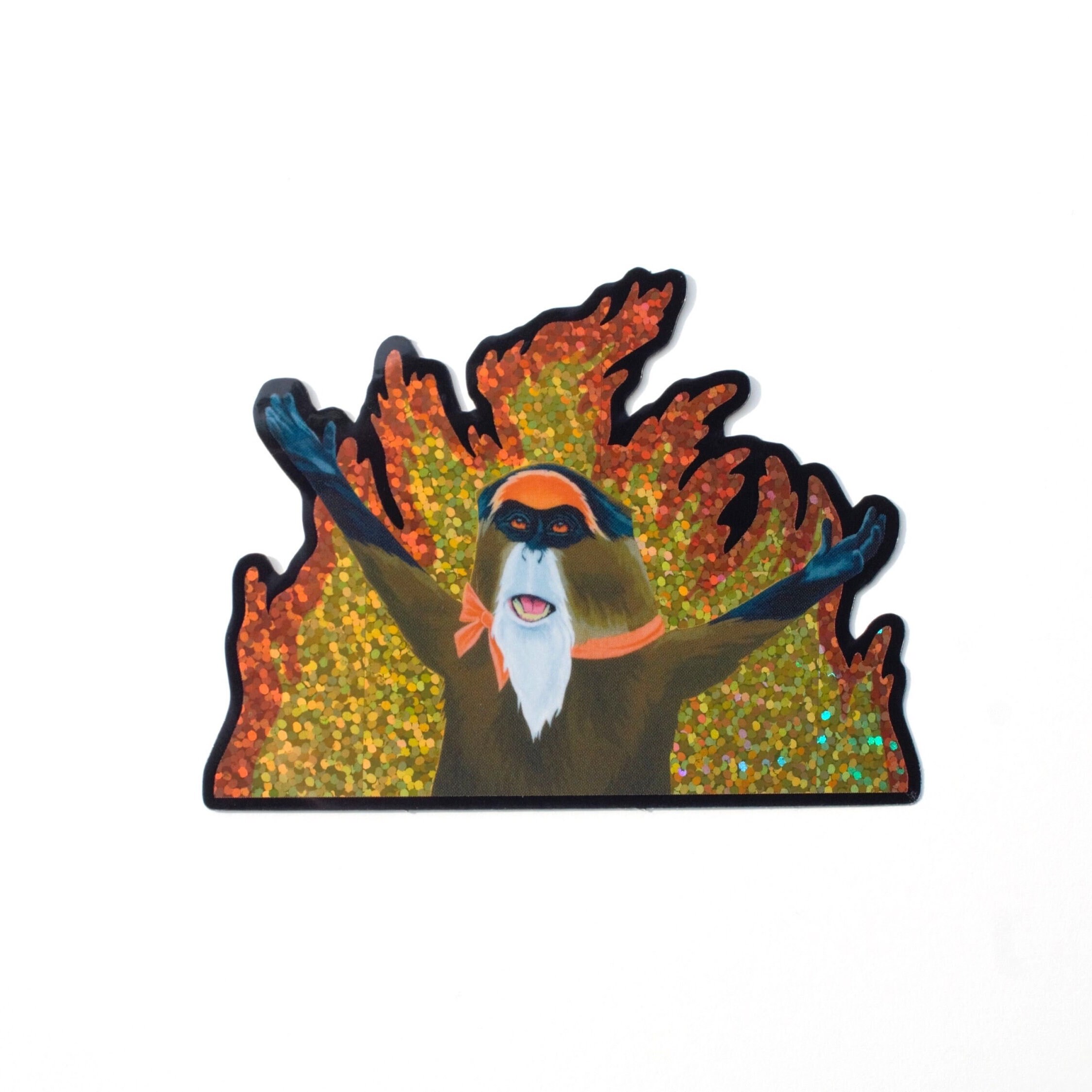 Little Mister Fire Meme Glitter Sticker - Etsy