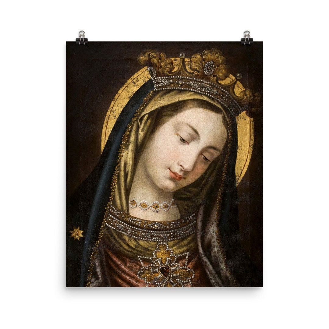 Our Lady of the Bowed Head Vintage Art Print - Etsy UK