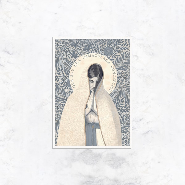 Our Lady of Lourdes Prayer Card - Etsy