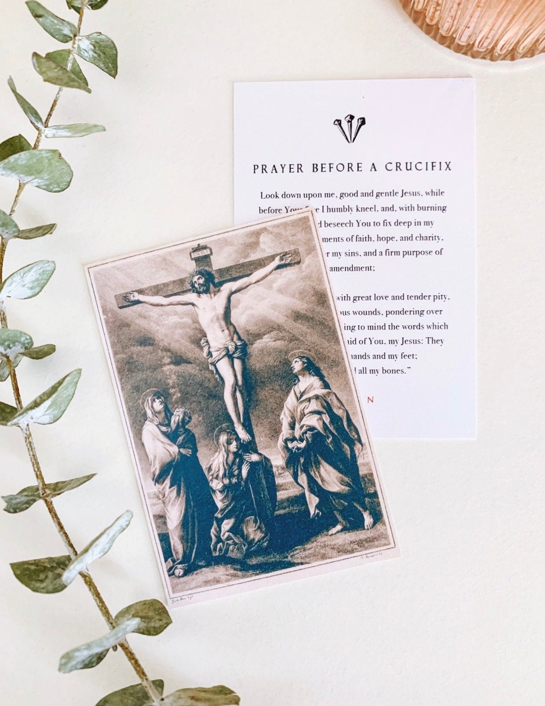 Prayer Before A Crucifix Vintage Print Prayer Card - Etsy