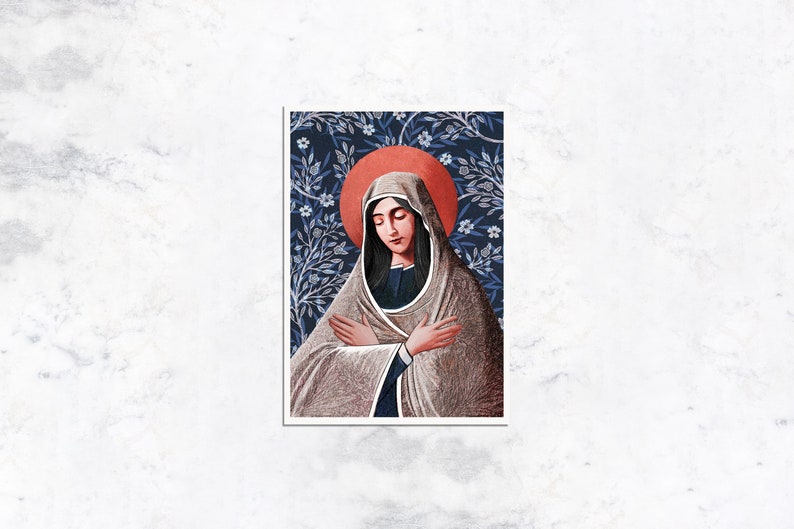 Blessed Virgin Mary Holy Card - Etsy