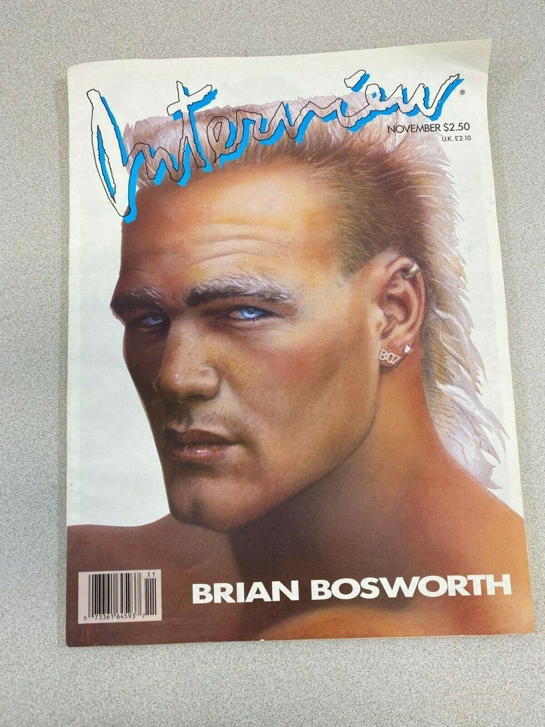 Interview Magazine Andy Warhol November 1987 With Brian Bosworth - Etsy