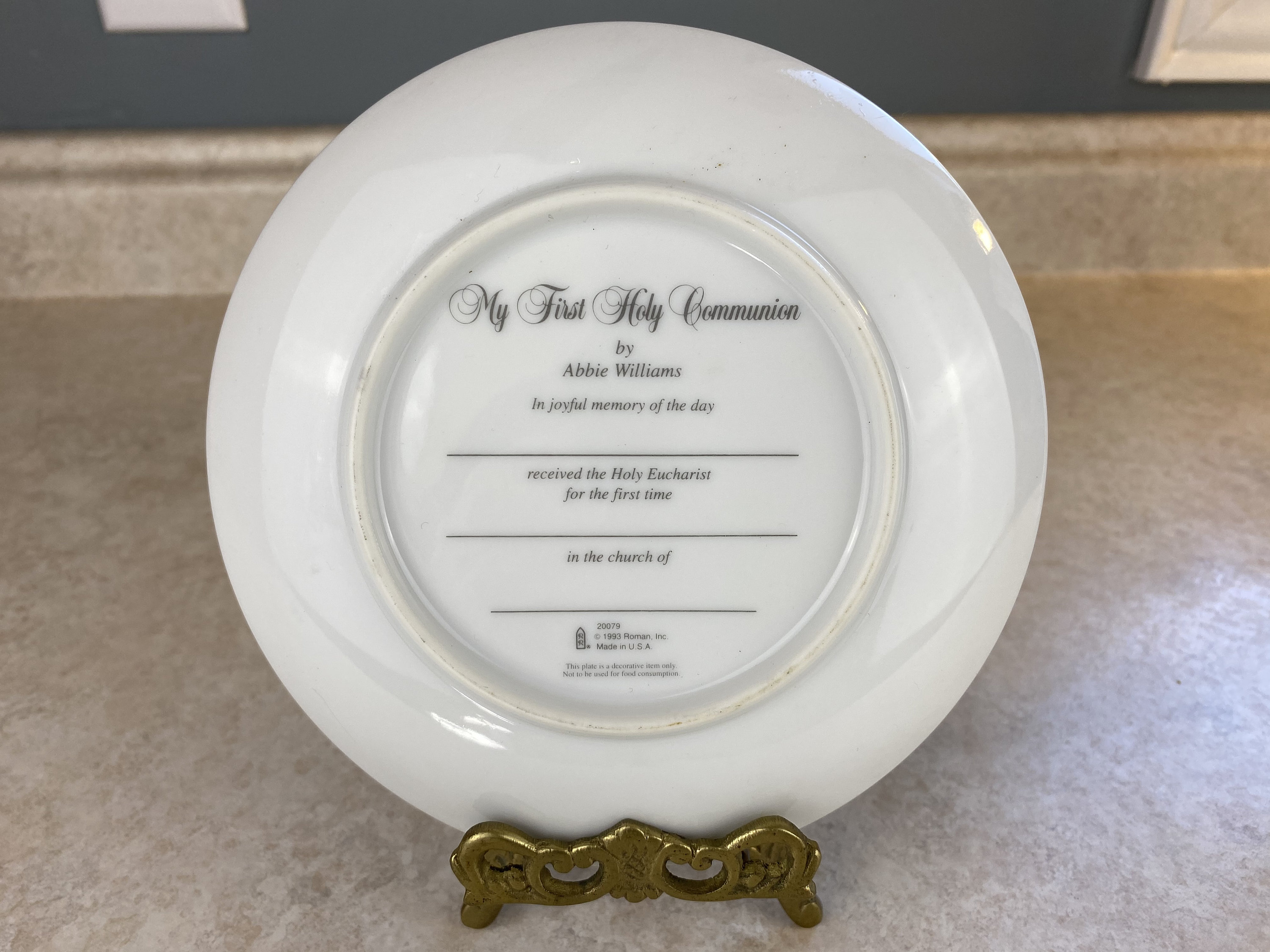 My First Holy Communion Plate by Abbie Williams 1993 Roman Inc. - Etsy