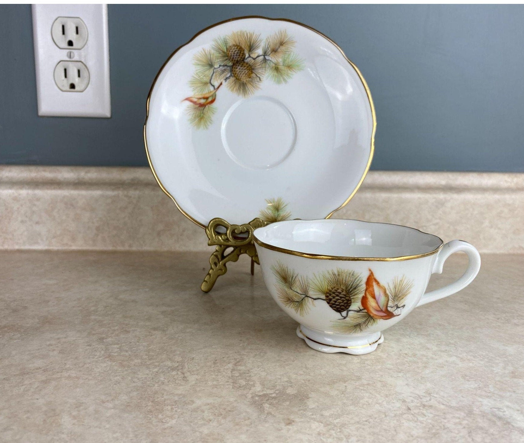 Pine Tree Fine Translucent Japan Bone China Tea Cup and Saucer - Etsy ...
