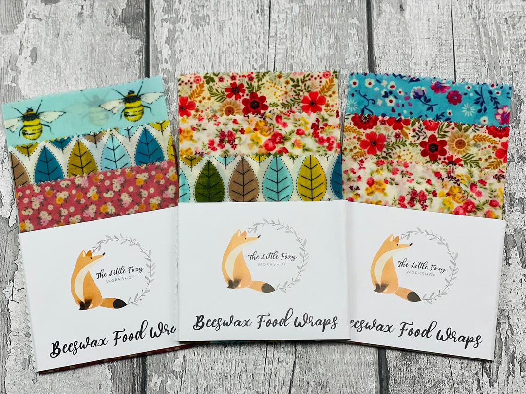 100% Natural Beeswax Food Wraps -choose Wrap Size - Set - Keep Wrap ...