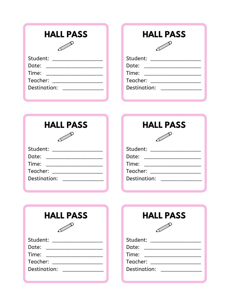 Student Hall Pass With Rainbow Pastel Colors - Etsy