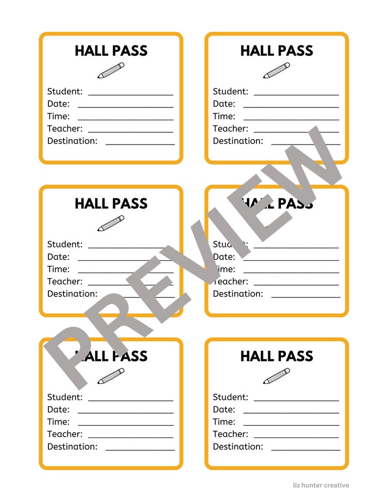 Student Hall Pass With Rainbow Pastel Colors - Etsy