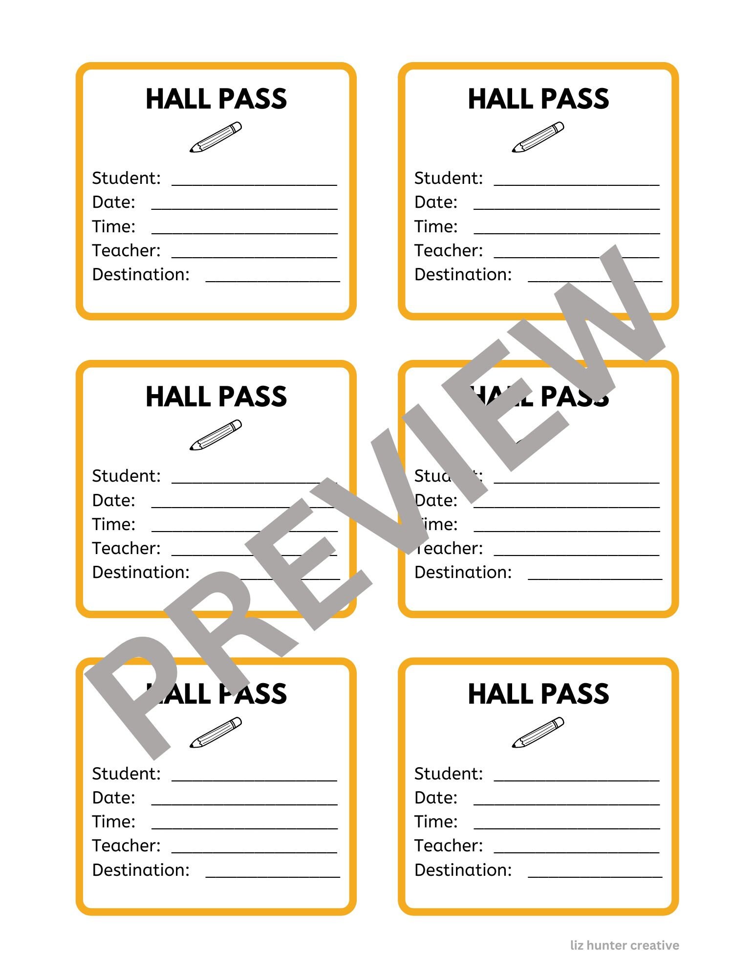 Student Hall Pass With Rainbow Pastel Colors - Etsy