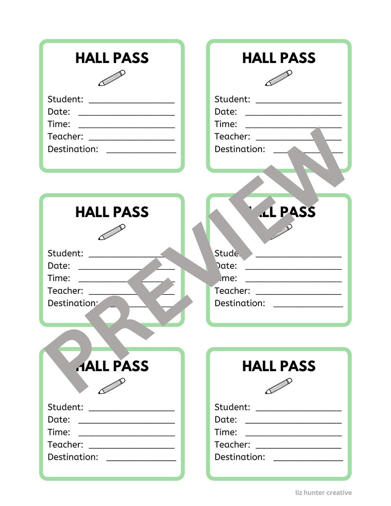 Student Hall Pass With Rainbow Pastel Colors - Etsy