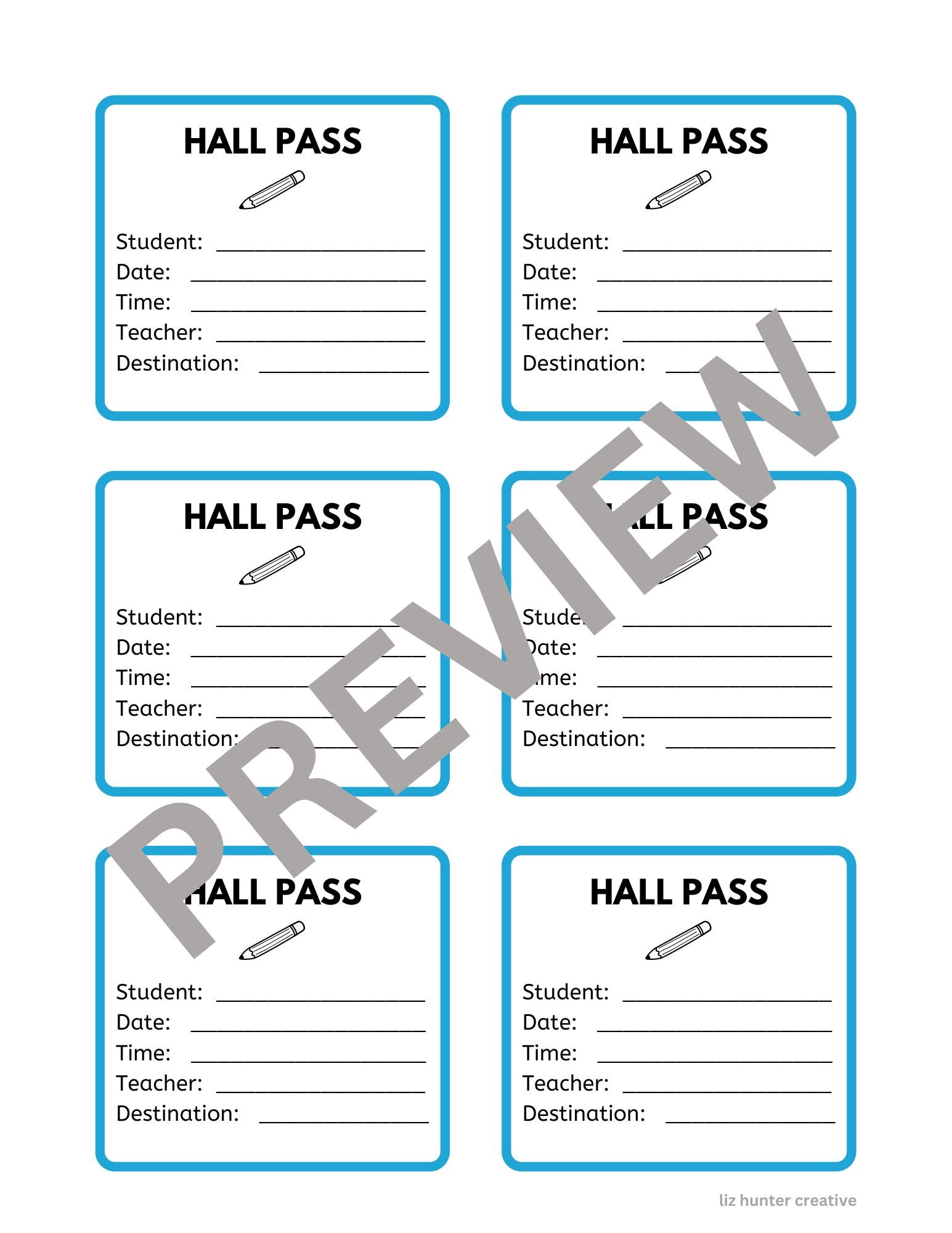 Student Hall Pass With Rainbow Pastel Colors - Etsy