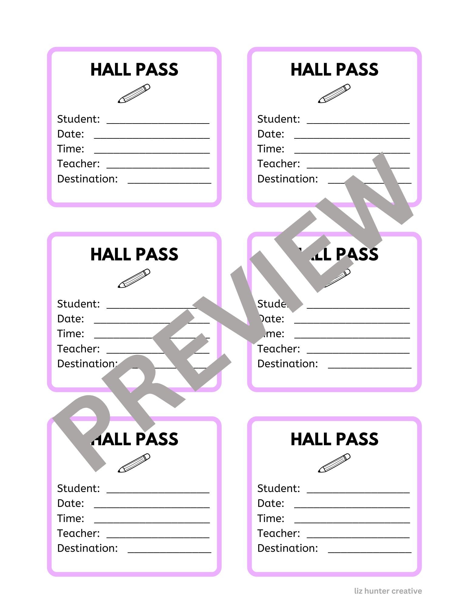 Student Hall Pass With Rainbow Pastel Colors - Etsy