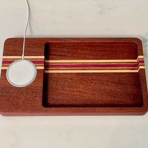 IPhone Magsafe Charger Tray - Hardwood Stand and Valet Catchall Tray ...