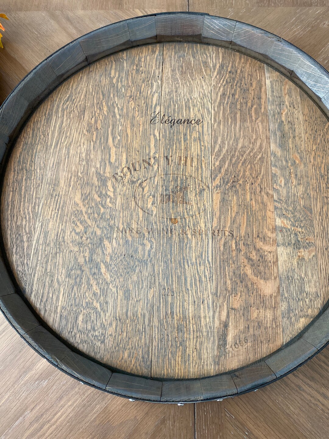WINE Barrel Top Lazy Susan With Logos/ FREE SHIPPING - Etsy