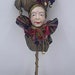 Vintage RARE Jester Doll Harlequin Marotte Puppet Wooden Handle Theatre ...