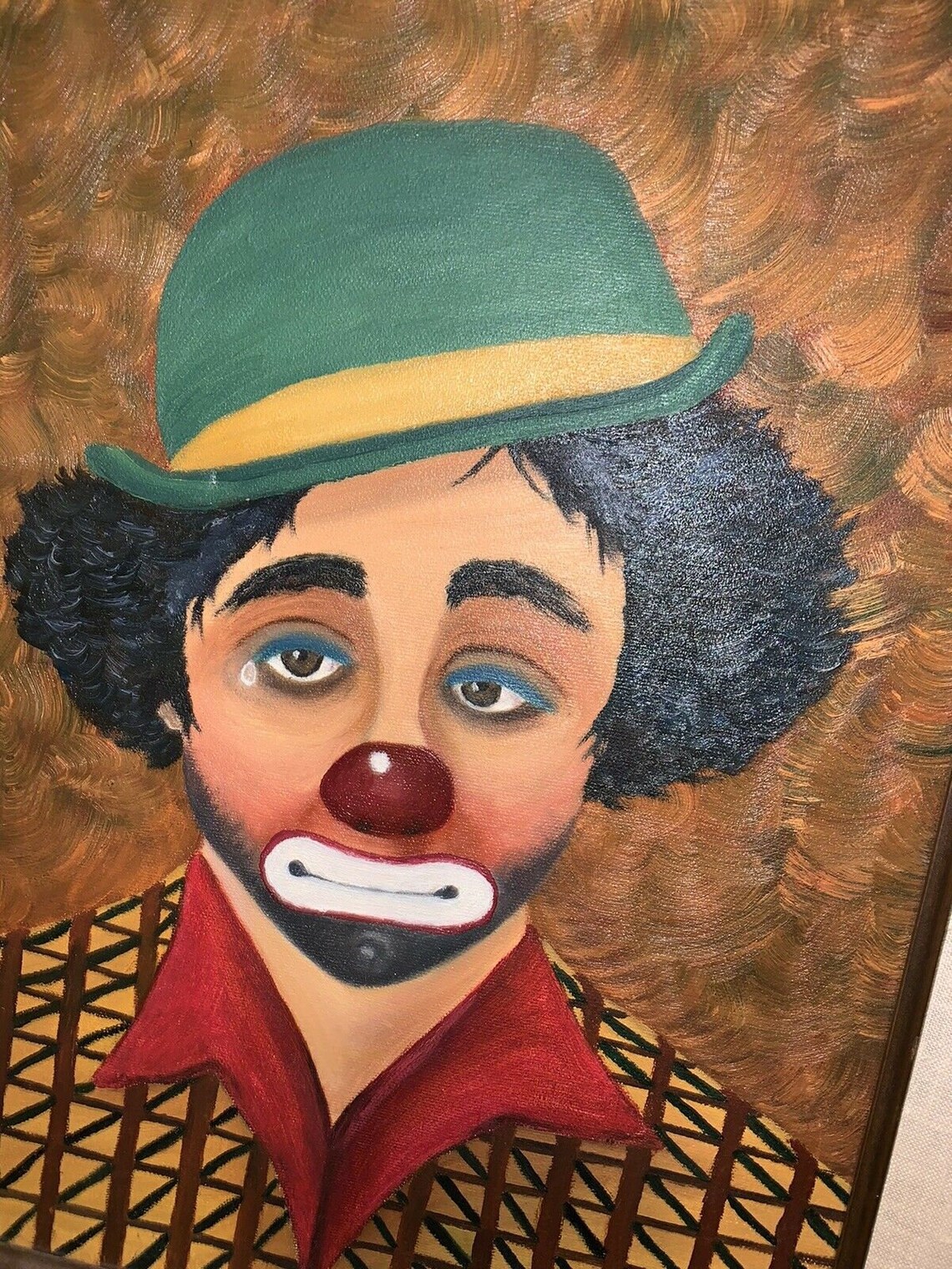 Original Oil Painting of Sad Clown by V. Bannister 14 X 18 | Etsy