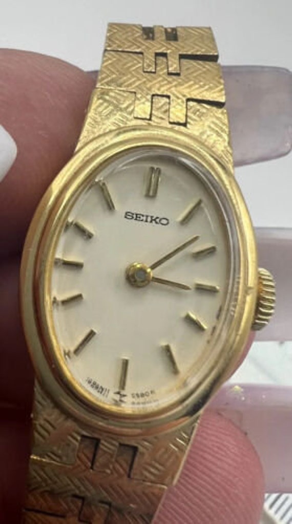 Vintage SEIKO LADIES Womens Gold Tone Watch Quartz 6”… - Gem