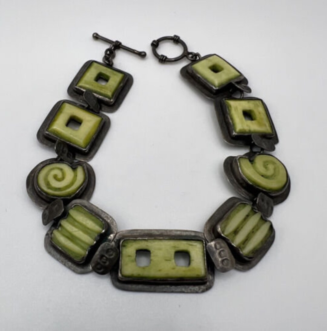 JANICE LEE RIPLEY Jlr Handmade Hand Carved Green Yak Bone - Etsy