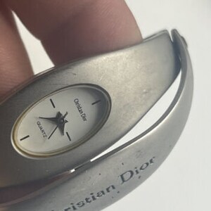 Rare Vtg CHRISTIAN DIOR Ladies Flip Wrist Watch Swiss Matte Steel ...