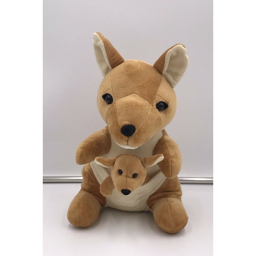 Steven Smith Plush Kangaroo Mother Joey Baby Brown White Stuffed Animal ...