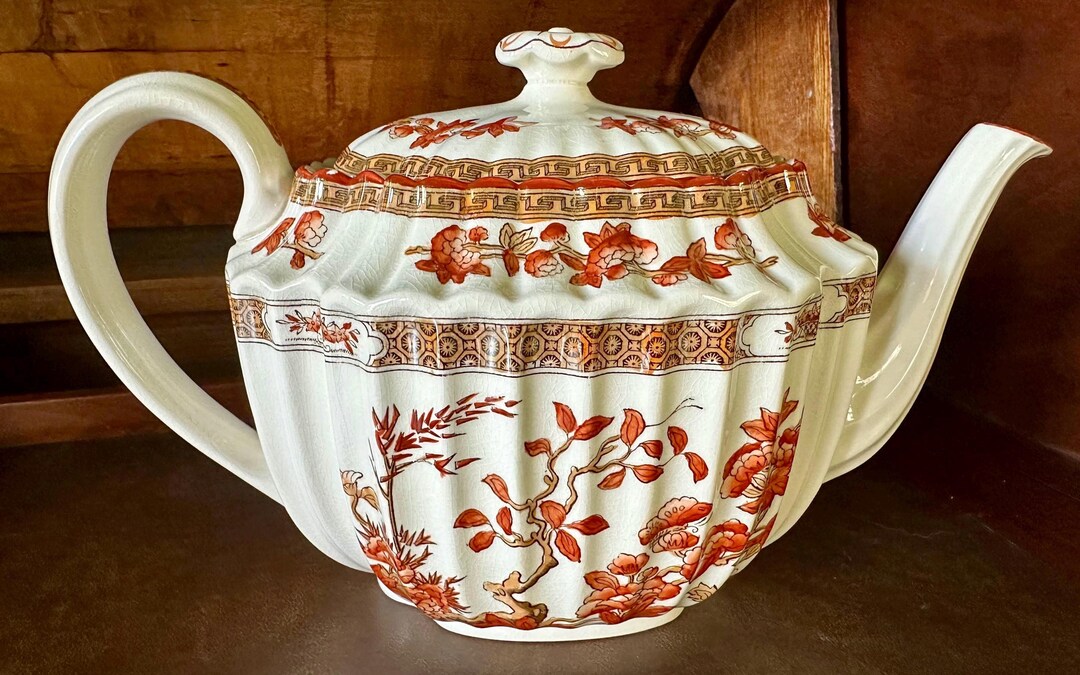 Beautiful Vintage Copeland Spode india Tree Scalloped Teapot - Etsy
