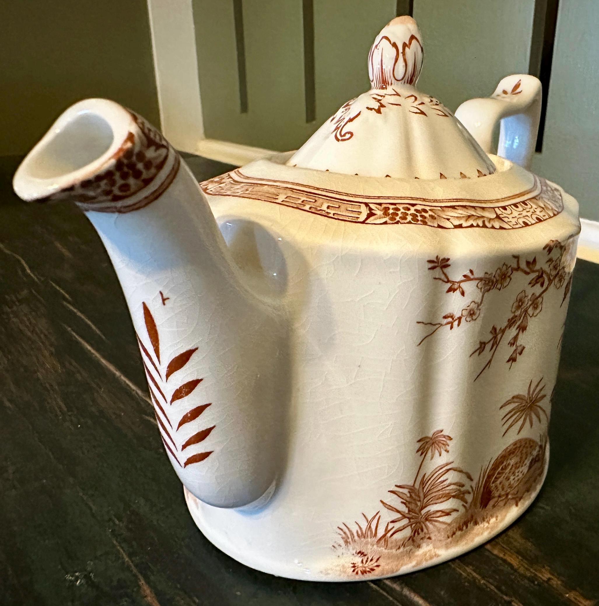 Vintage Furnival’s “quail” Brown Transferware Teapot W/ Lid - Etsy
