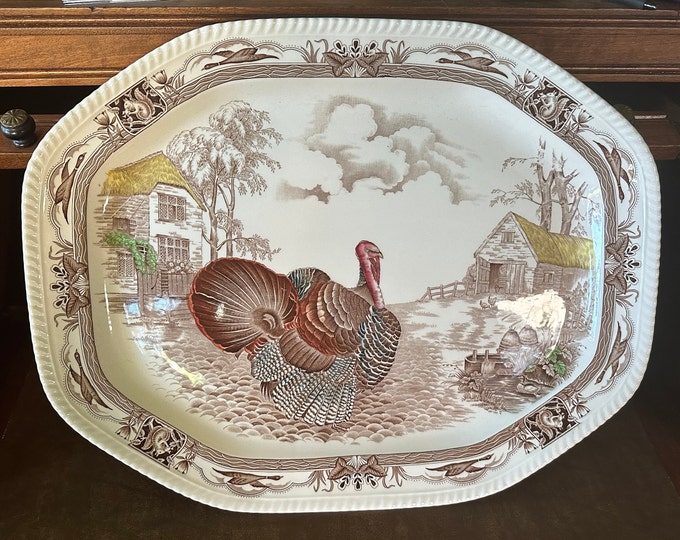 Vintage Johnson Bros. “barnyard King” Thanksgiving Turkey Polychrome ...