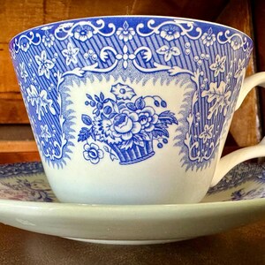 Spode “festival” Thanksgiving Blue Transferware Teacup & Saucer Set - Etsy
