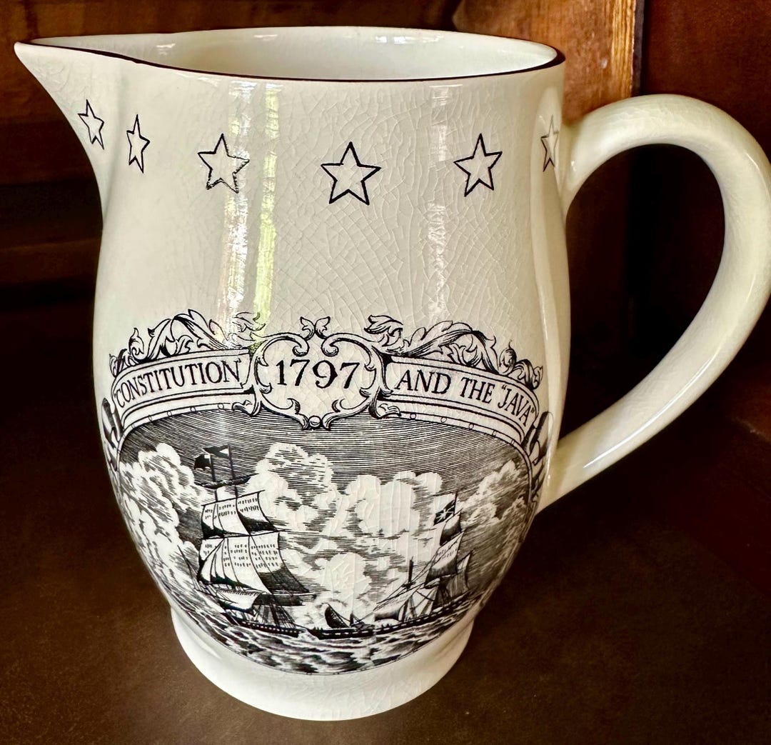Vintage Gray’s Pottery Old Castle “constitution and the Java/commodore ...