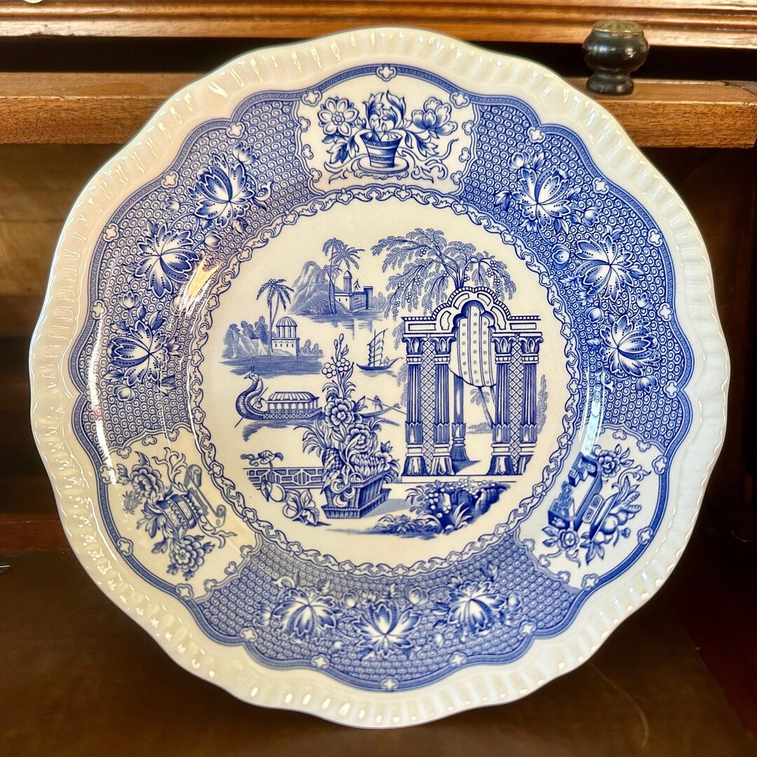 Spode Blue Room Collection Regency Series “pagoda” Dinner Plate - Etsy