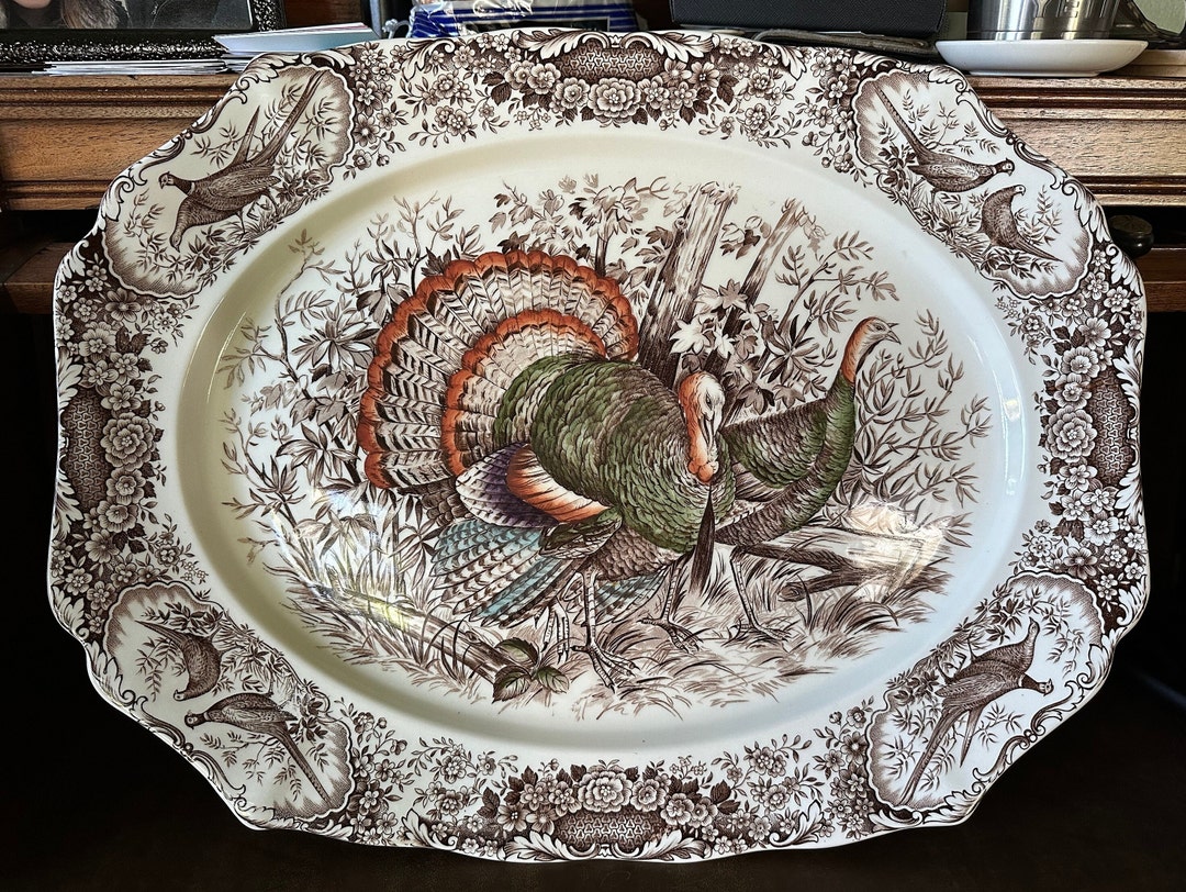 Beautiful Vintage Johnson Bros. “native American Wild Turkeys ...