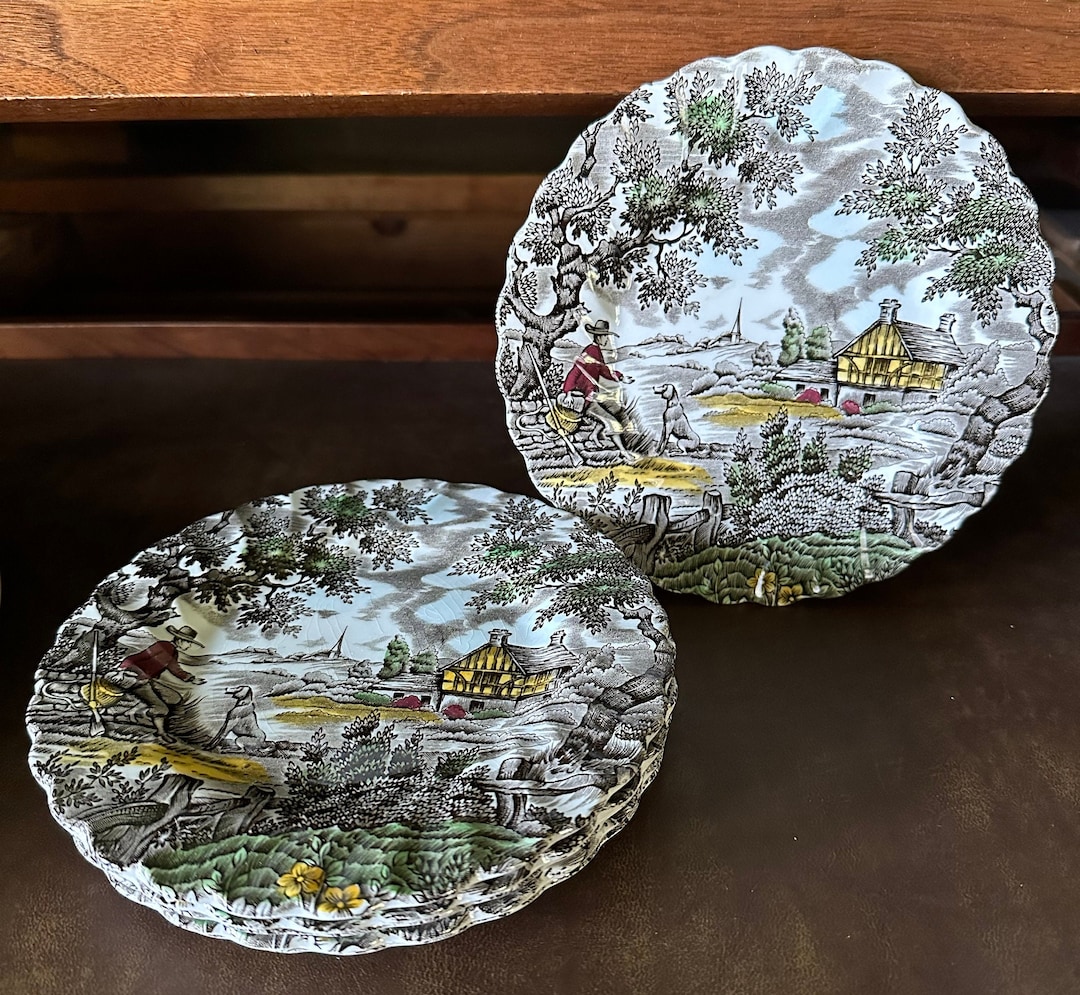 Vintage Myott the Hunter Bread/dessert Plates - Etsy